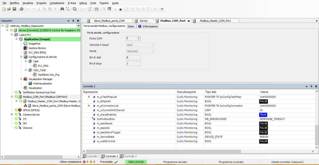 CODESYS Forge - CODESYS Forge / Talk / Runtime 🇬🇧: Raspberry as modbus master: 8N1 (no parity ...